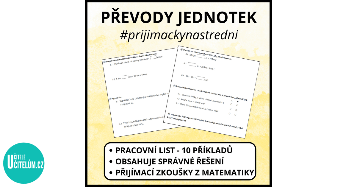 Převody jednotek - Fyzika | UčiteléUčitelům.cz
